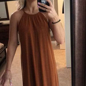 Forever 21 | Dresses | High Neck Rust Brown Midi Dress | Poshmark